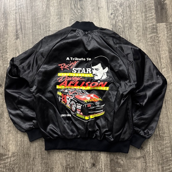 Jackets & Coats | Vintage Davey Allison Nascar Racing Satin Bomber ...